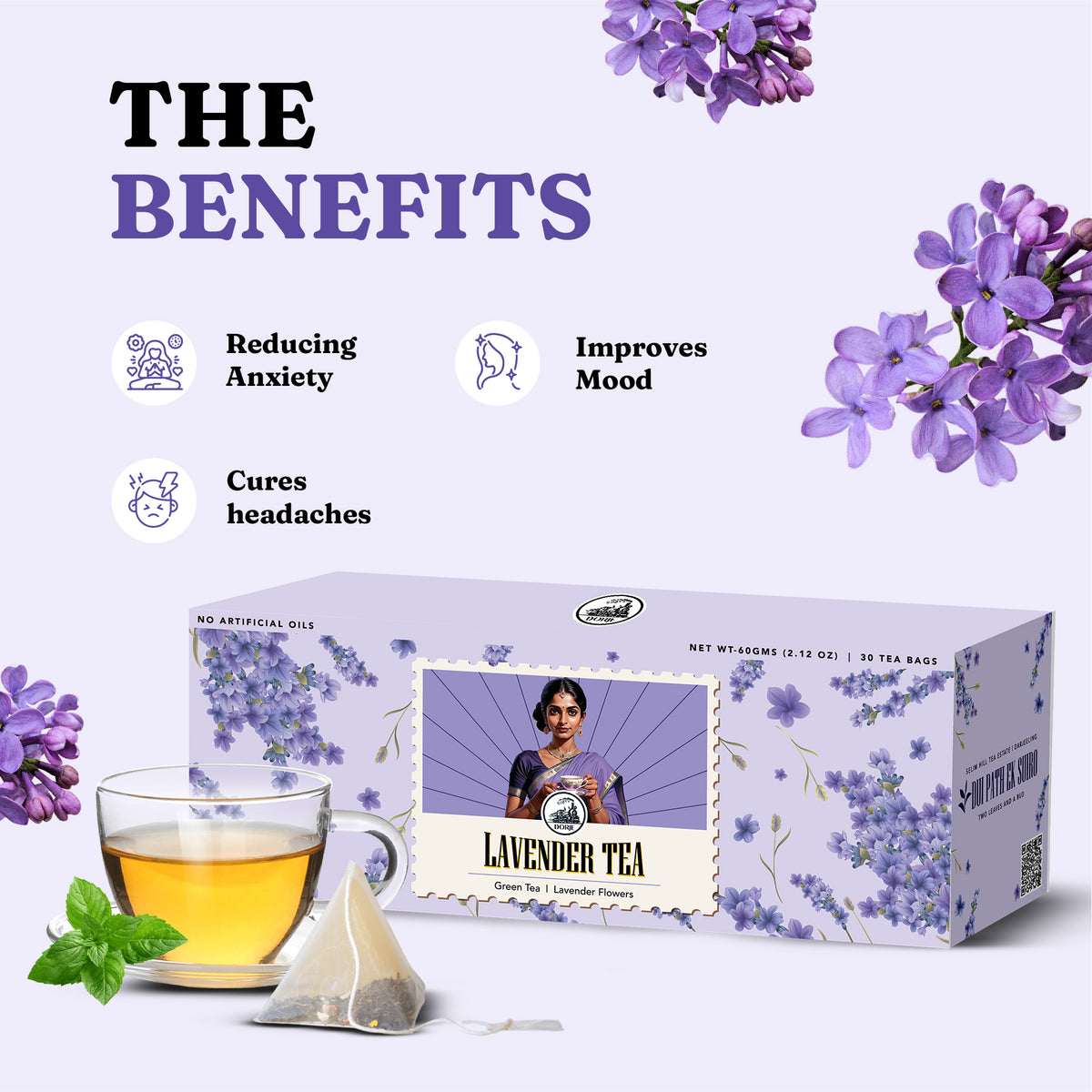 Lavender Tea Pyramid Teabags | Dorje Teas